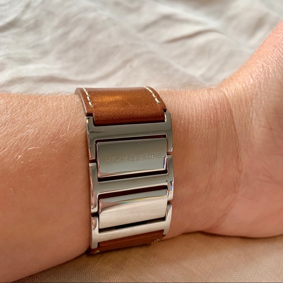 Michael Kors | Accessories | Michael Kors Stainless Leather Watch Mk456 ...